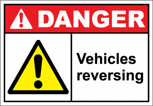Danger Sign vehicles reversing - SafetyKore.com