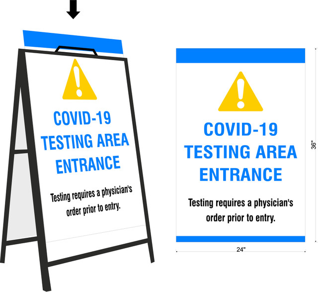 Covid 19 Testing Entrance A-Frame Sign - SafetyKore