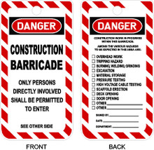 Construction Barricade Tag