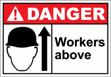 Danger Sign workers above