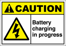 Caution Sign - battery charging in progress