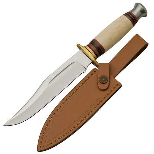 Rite Edge Hunter Wood Fixed Blade Knife with Sheath
