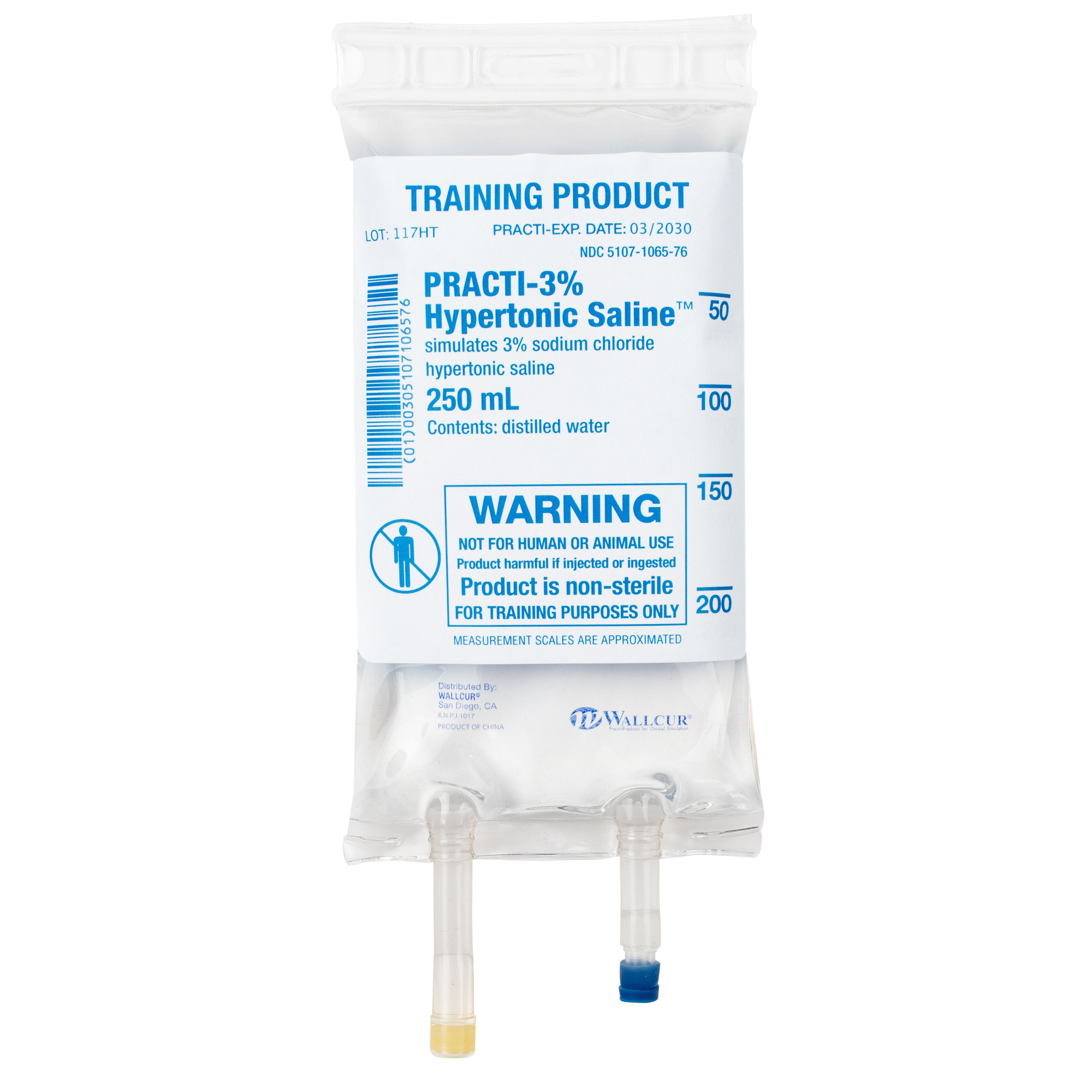 Practi-3% Hypertonic Saline 250 mL I.V. Bag - 1 Count