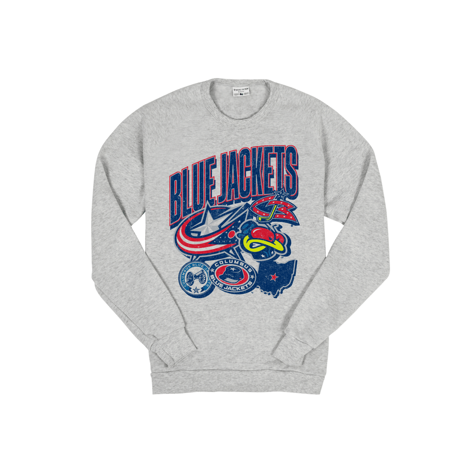 Where I'm From Retro Blue Jackets Hockey Cotton Crewneck - Columbus ...