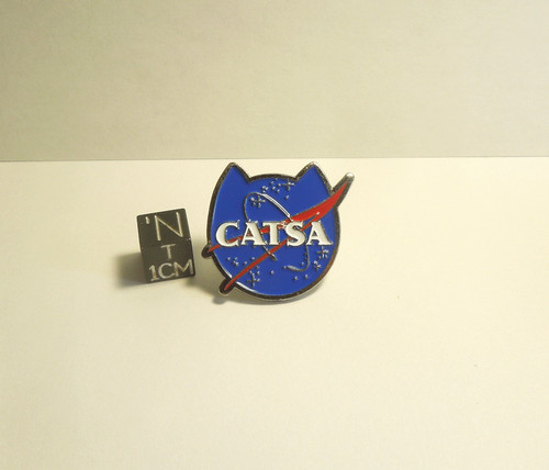 CATSA, NASA Cat-Themed Blue Meatball Pin - Galactic Stone & Ironworks