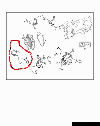 2007 To 2009 Mercedes-Benz Engine Coolant Pipe (Engine-OM642) Only