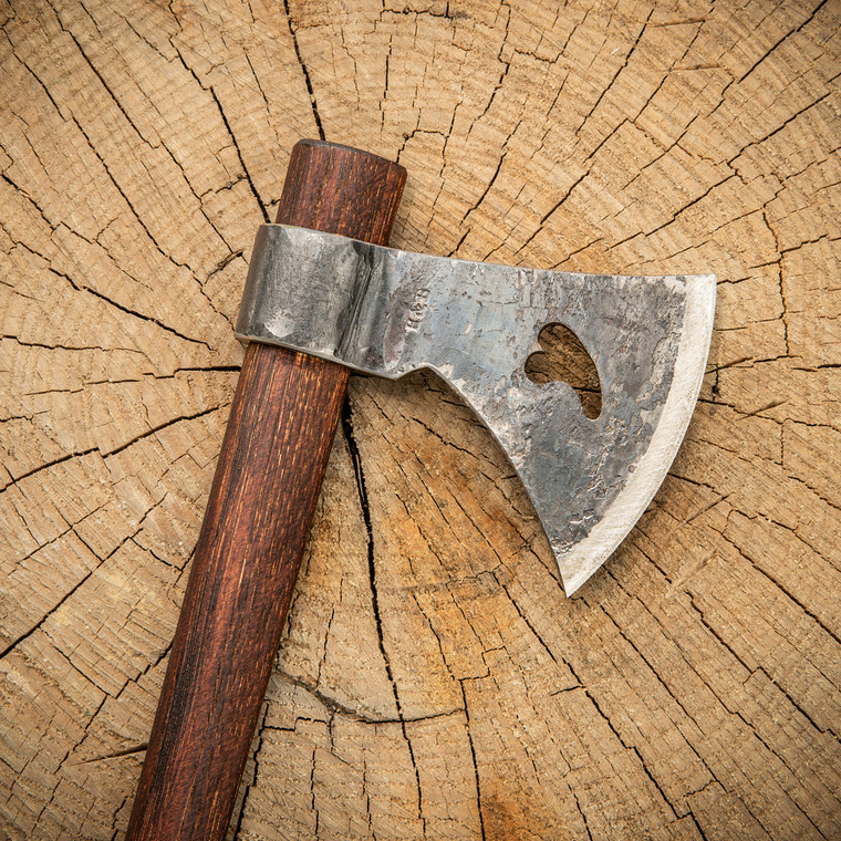 Hand Forged Pierced Lady's Throwing Tomahawk-Pierced Lady's Throwing Hawk