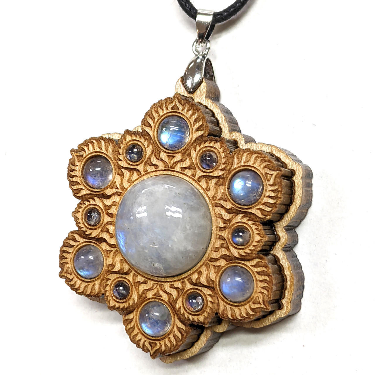 LED Gemstone Talisman Pendant - Flame Talisman - Maple with Rainbow ...