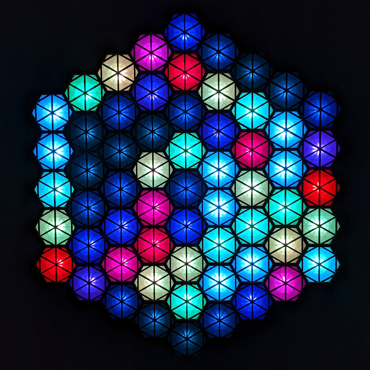 Hex Grid LED Wall Art - LaserTrees