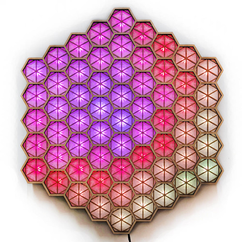 Hex Grid LED Wall Art - LaserTrees