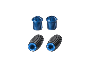 Bonamici Rearset Blue Colored Toe & Footpeg Cap Set: MOTO-D Racing