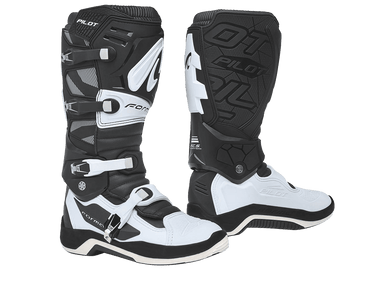 Forma Pilot Motorcycle Boots Black / White: MOTO-D Racing