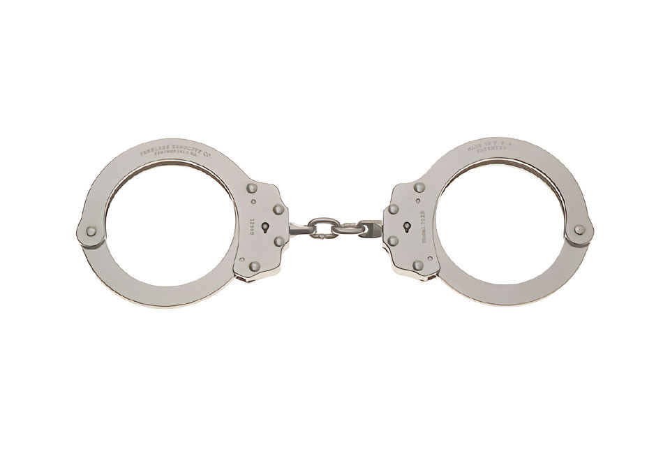 Oversize Chain Link Handcuff, Nickel, Model 702C