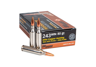 Ammo, 243 Win, 80Gr, Elite Copper Hunting