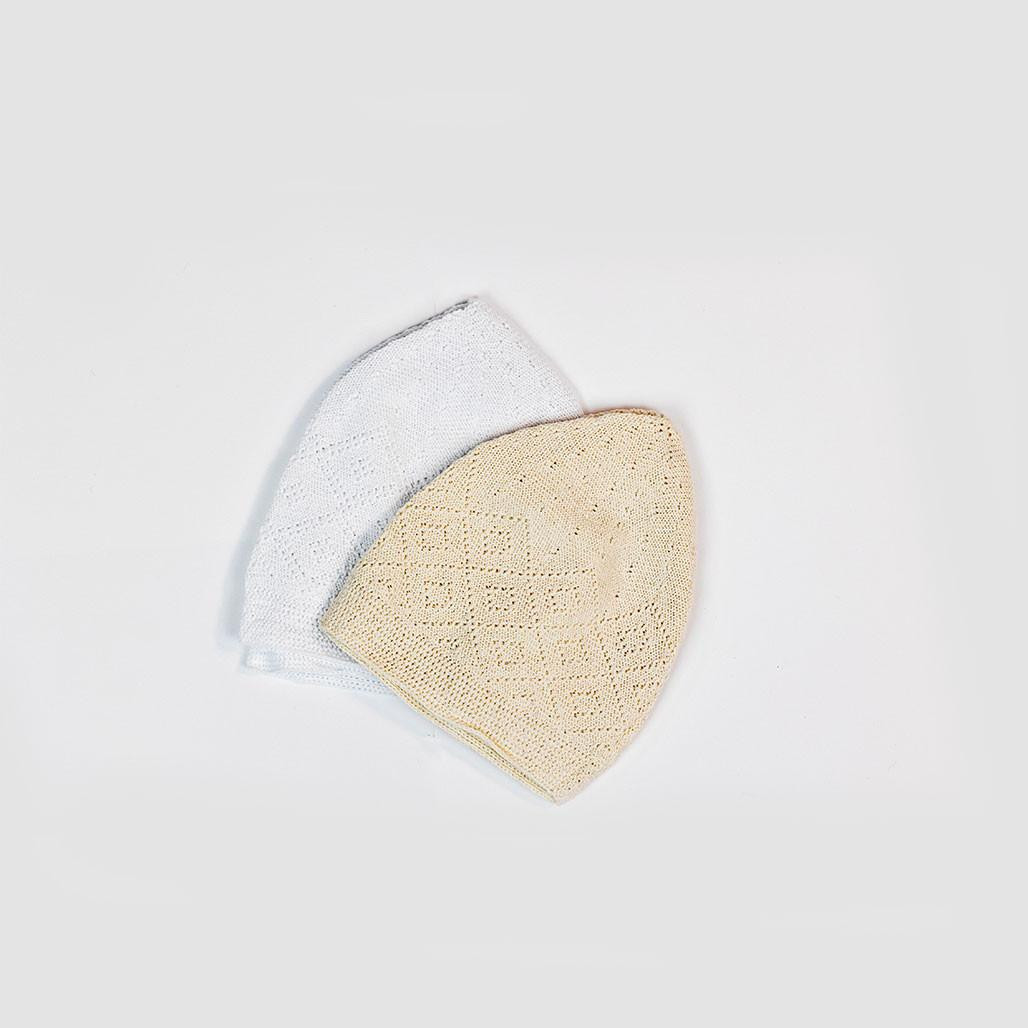 Cotton Crochet Men's Turkish Kufi Cap – Classic White Muslim Prayer Hat ...