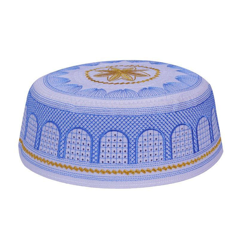 Premium Muslim Men's White Embroidered Kufi Cap – Traditional Elegance ...
