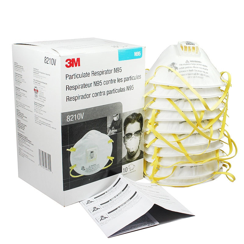 10 pcs/box 3M 8210V Dust Mask N95 Particulate Respirator Anti-PM2.5 ...