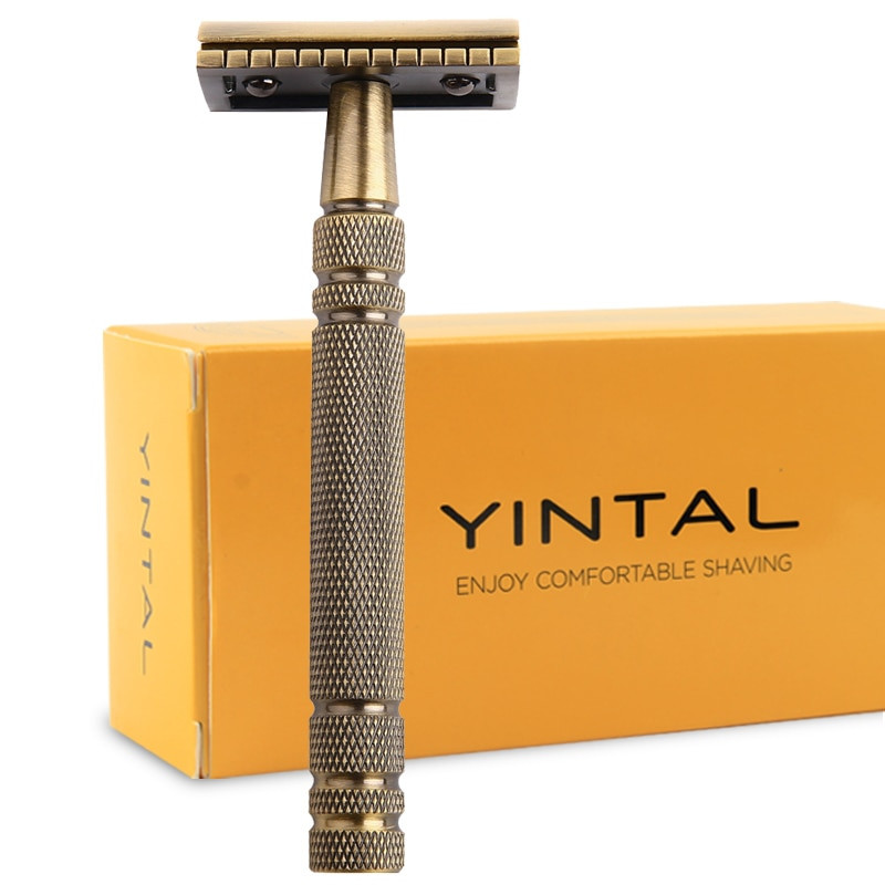 Razors for Shaving Men Double Edge Razor Brass Bronze Style Blade ...