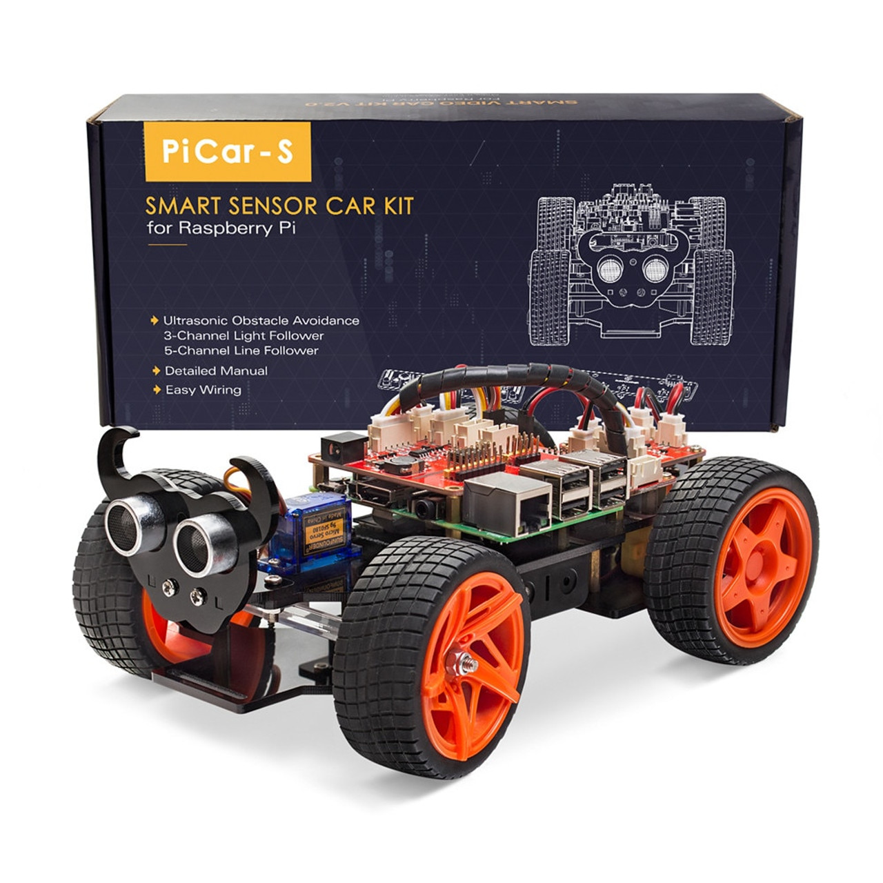 SunFounder Raspberry Pi Smart Robot Car Kit PiCar-S Block Based ...