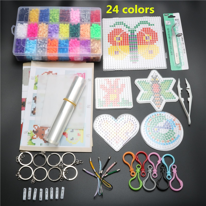 24 Colors 4600pcs 5mm Hama Beads Set Toy DIY Puzzle Hama Beads Pegboads ...