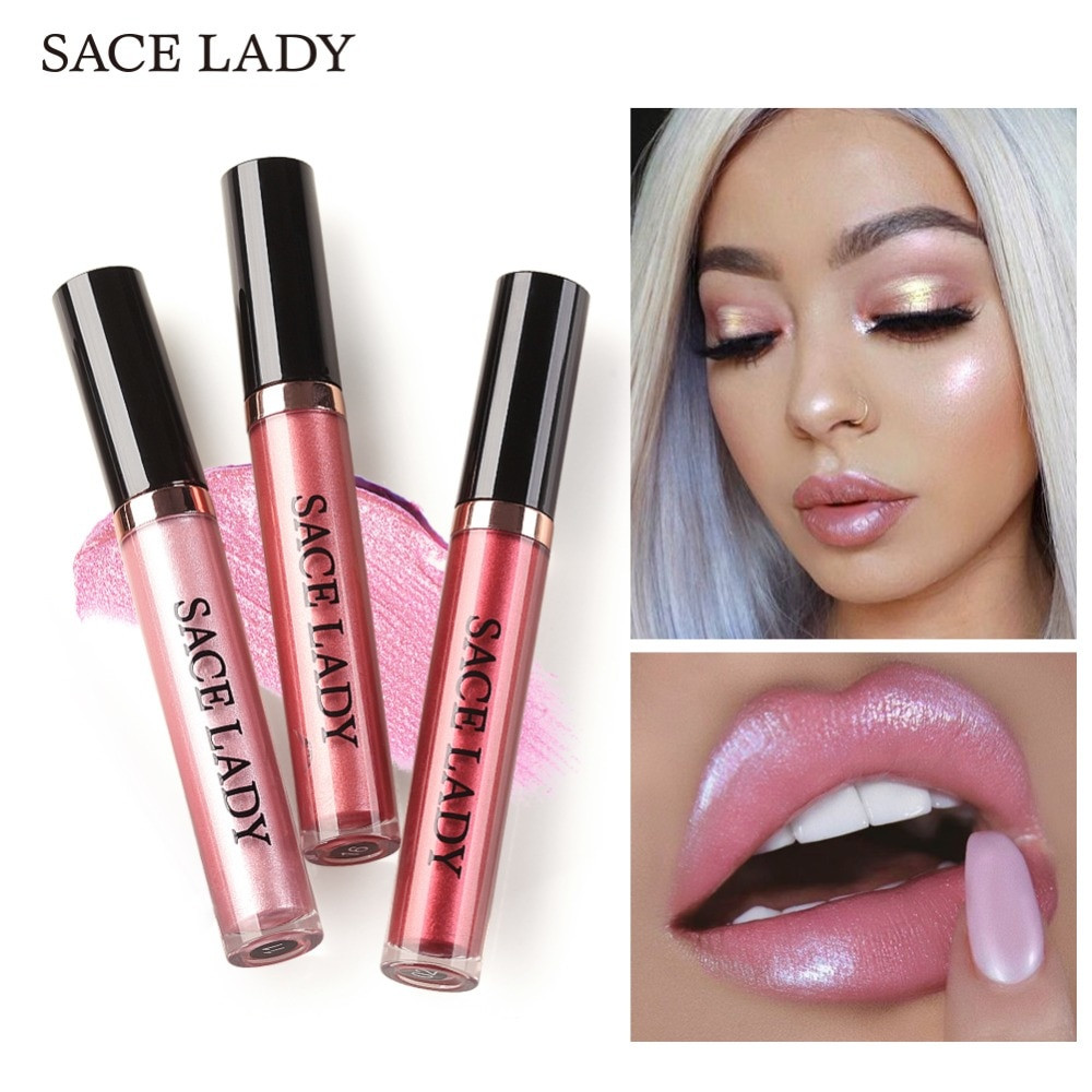 SACE LADY 6ml/1.5ml Glitter Lipstick Liquid Makeup Waterproof Metallic ...