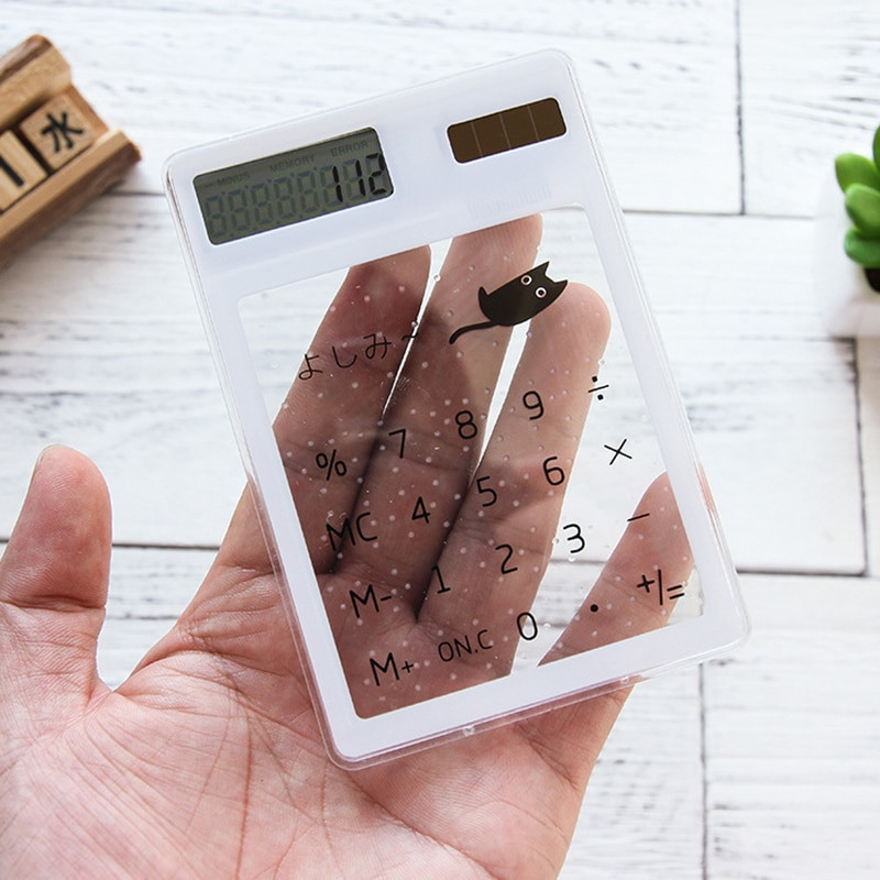 Handheld Transparent Scientific Calculator Cute Pocket Calculator Solar ...