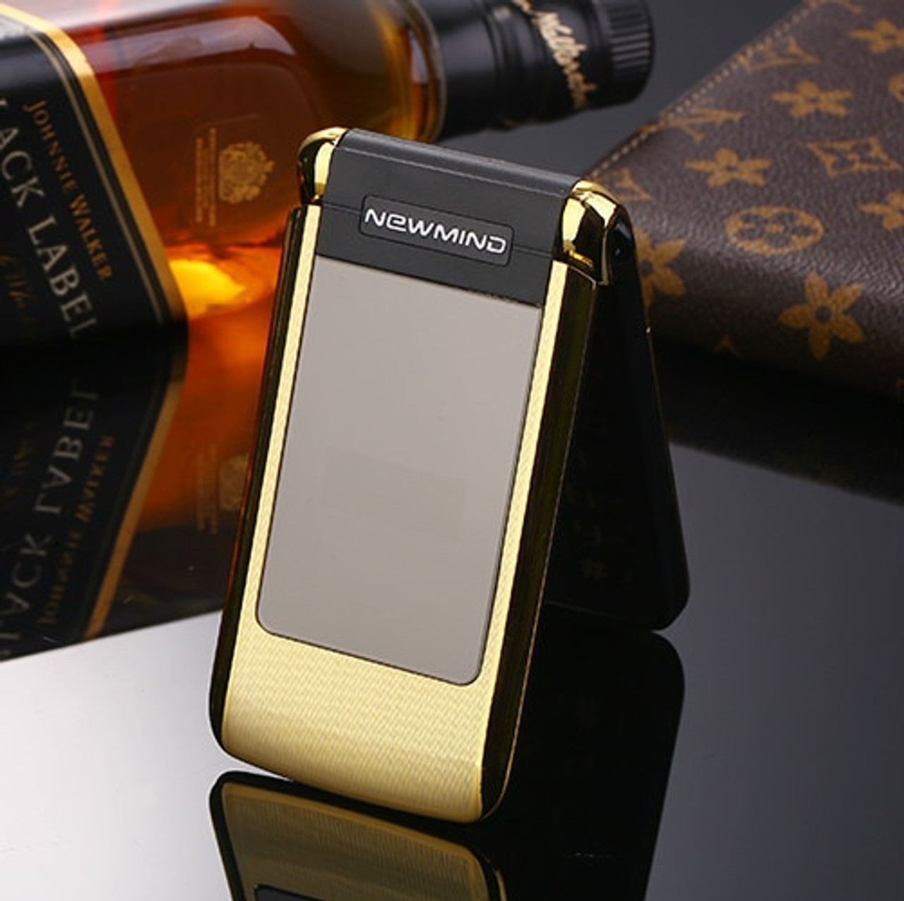 Original Unlocked Flip Newmind V518 Dual Double Screen Dual Sim Vibrate Senior Mobile Cell Phone ...