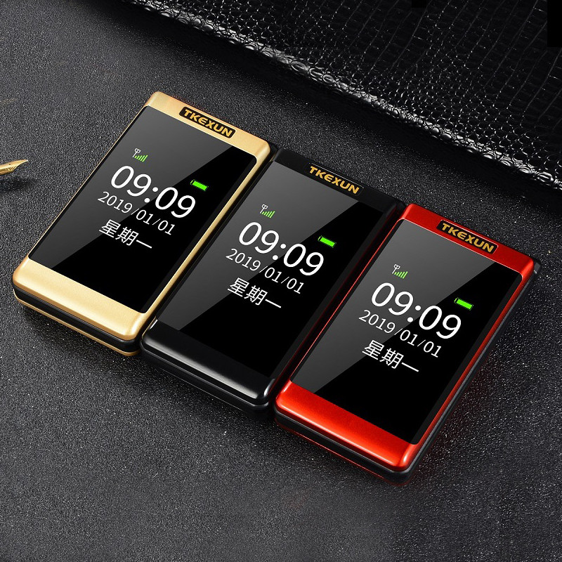Tkexun Clamshell Mobile Phone Dual Display SOS Fast Call Russian Big ...