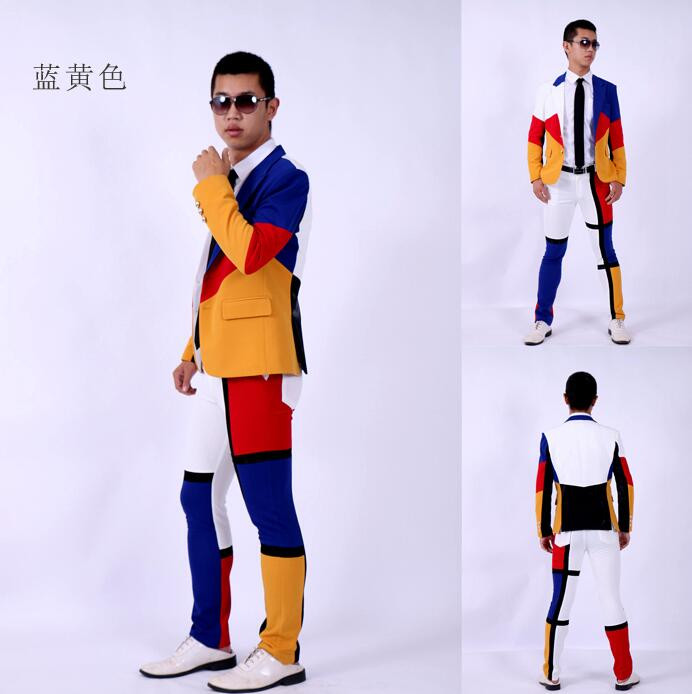 men suits designs classic patchwork stage costumes for singers men ...
