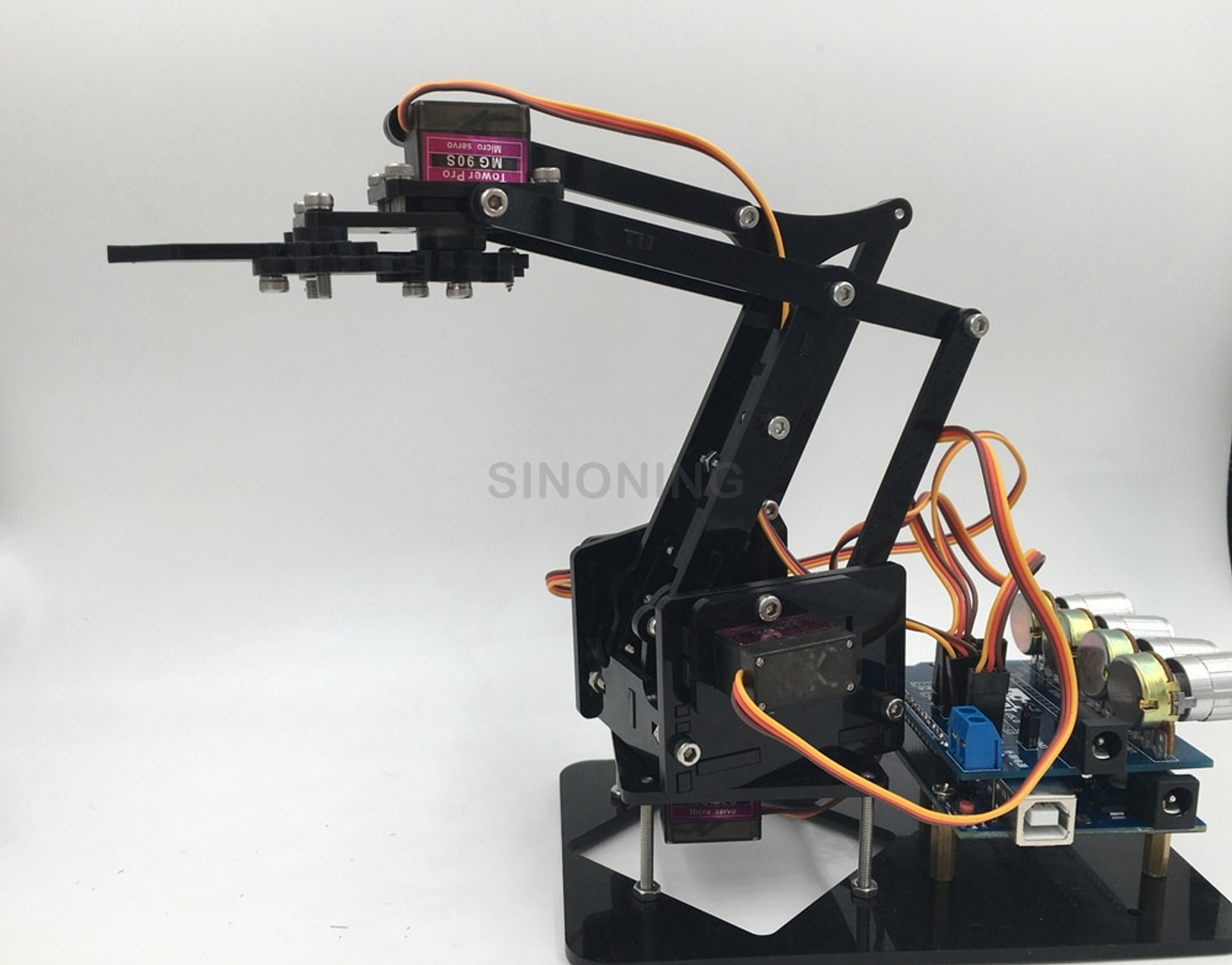 Diy 4dof Acrylic Robot Arm Robotic Claw Arduino Kit Sg90s Economy With Adapter Potentiometer