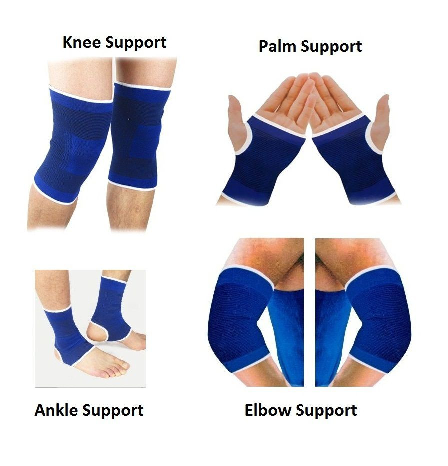 Knee Ankle Elbow and Palm Supports (combo set of 4) by onshopdeals.com