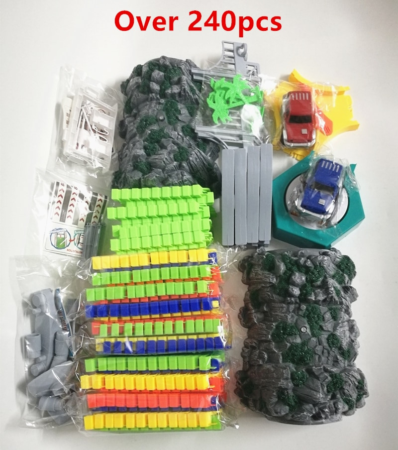 Over 240Pcs DIY Flexible Track Toys Railway Roller Coaster Electric ...