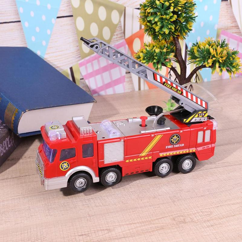 Electric Fire Truck Toy Water Spray Fire Engine Car Toy with Bright ...