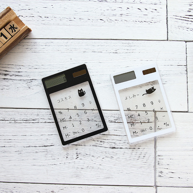 Handheld Transparent Scientific Calculator Cute Pocket Calculator Solar ...