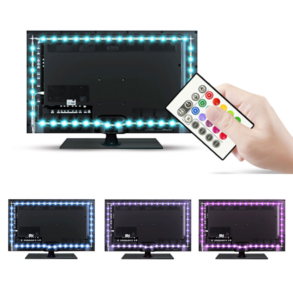 BASON USB Powered RGB LED TV / Monitor Backlighting LED mood Light for ...