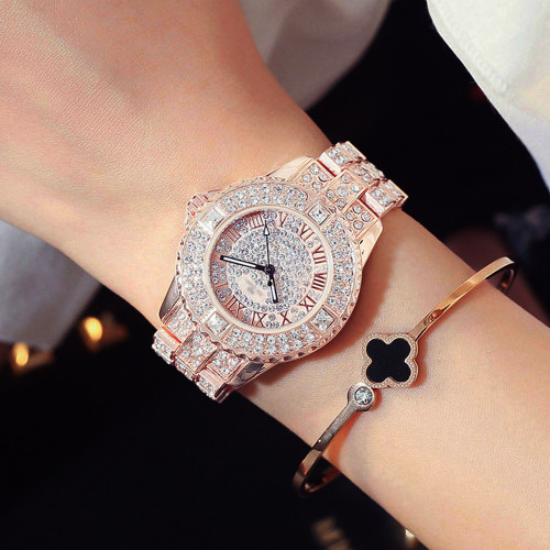 New Luxury Rhinestone Bracelet Watch Women Diamond Fashion Ladies Dress ...