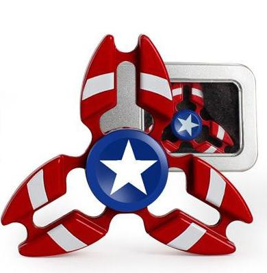 Captain America Metal Fidget Hand SPinners with 5 to 6 Minutes Spin ...