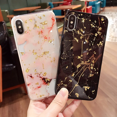 Luxury Gold Foil Glitter Bling Marble Stone Phone Cases For iPhone X 10 ...