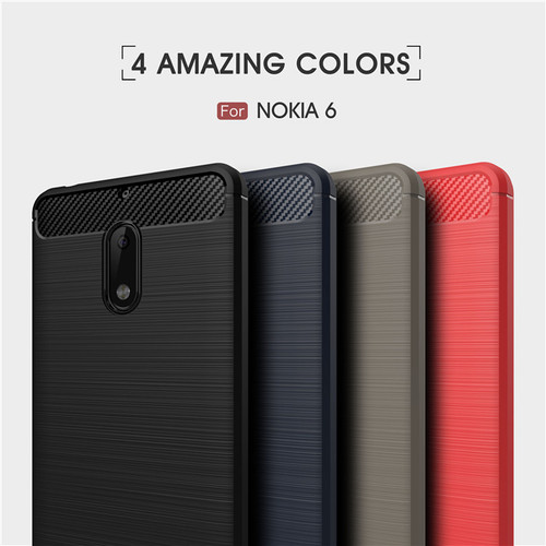 Luxury Hybrid Slim Armor Case for Nokia 6 Carbon Fiber Texture Brushed ...