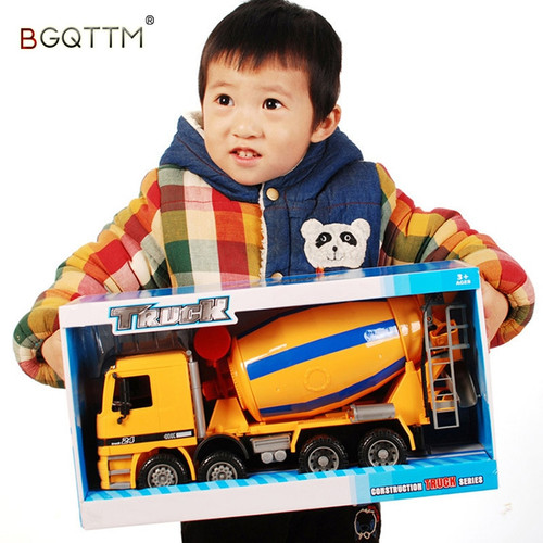 1:50 Car Large Engineering Cement Mixer Truck Model Concrete Car Sound ...
