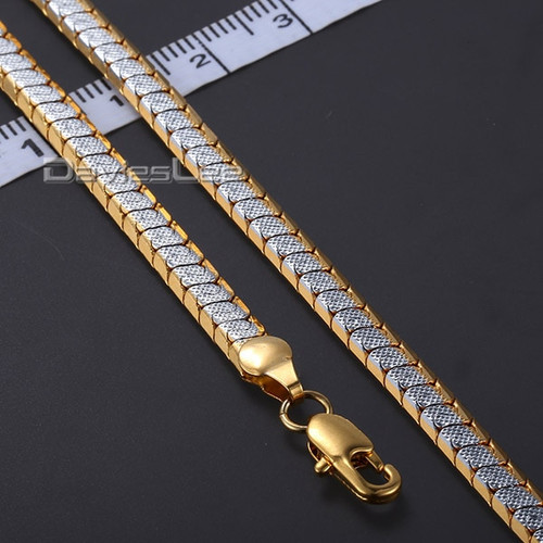 Davieslee Necklace For Men Scales Nugget Gold Filled Chain Men's ...