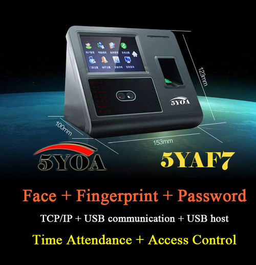 Face Facial Recognition Fingerprint TCP IP Attendance Access Control Device Biometric Time Clock ...