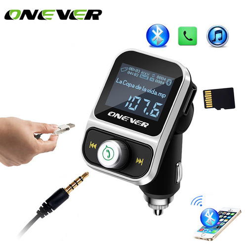 Onever Car MP3 Player Bluetooth FM transmitter Handsfree with 2 USB ...