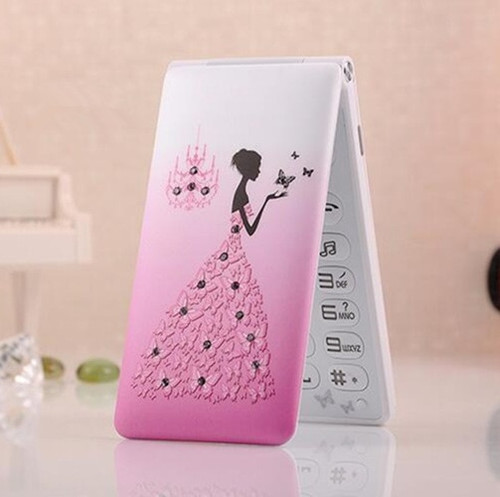 Unlocked Flip Phone D11 Dual Sim 1800mah Card Women Girls Lady Cute Led ...