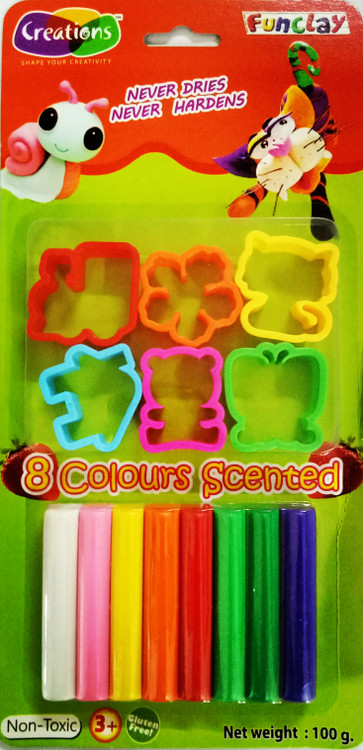 Funclay clay toy art clay set for kids by Creations 100 gms ...