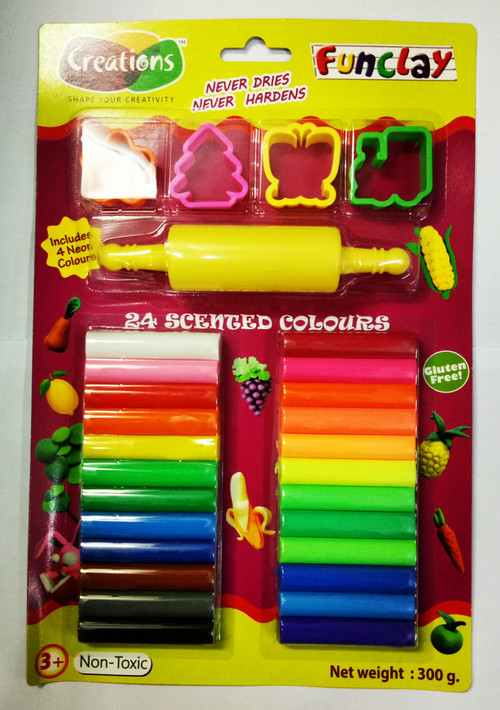 Funclay clay toy art clay set for kids by Creations 300 gms - Onshopdeals