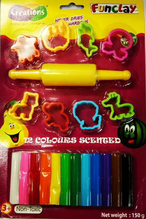 Funclay clay toy art clay set for kids by Creations 150 gms - Onshopdeals