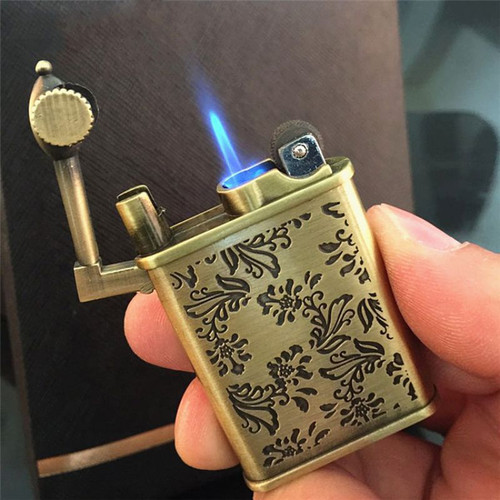 Lighters & Smoking Accessories,Flower Carved Antique Style Butane Gas ...