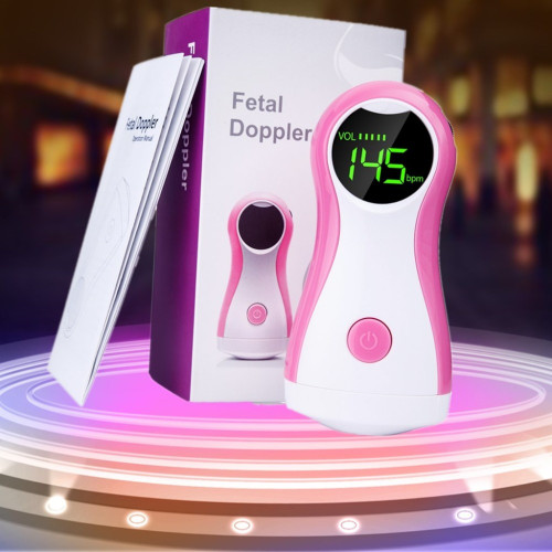 Fetal Doppler Heartbeat Detector Portable Pregnant Baby Ultrasound ...
