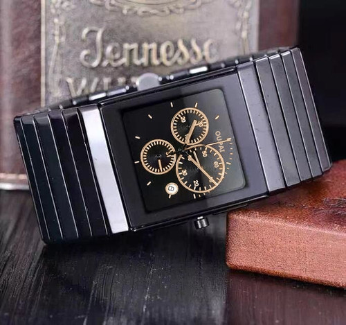 OUPAI Fashion Classic Square Black Ceramic Watch Men Rectangle Muti ...